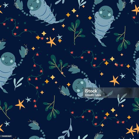 전갈 자리 화려한 꽃 나뭇잎 및 별이있는 매끄러운 패턴 점성술 전갈 자리 조디악 밝은 점성술 패턴은 섬유 직물 벽지 배너 및 기타로 사용할 수 있습니다 벡터 검정색 배경에