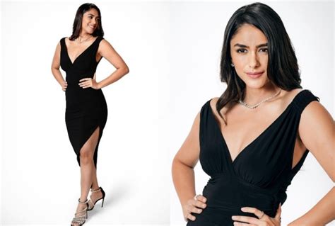 Mrunal Thakur Is The Epitome Of Hotness In Black Thigh High Slit Dress