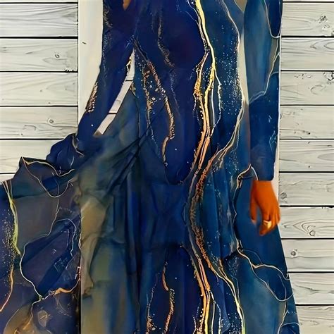 Floral Print Bohemian Maxi Dress V Neck Short Sleeve Dress For Spring