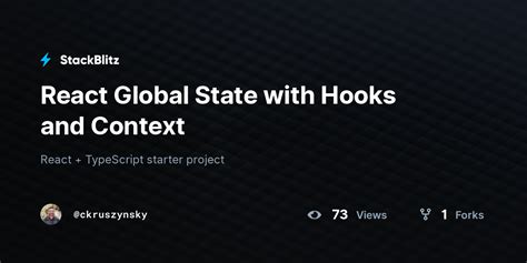react global state with hooks and context stackblitz