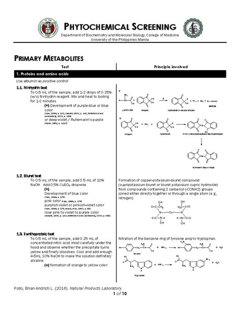 Phytochemical Screening Methods And Tests In Biochemistry Bmb 101