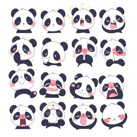 A Close Up Of A Bunch Of Pandas With Different Expressions Generative