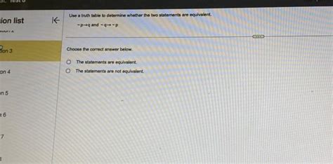Solved Use A Truth Table To Determine Whether The Two Chegg