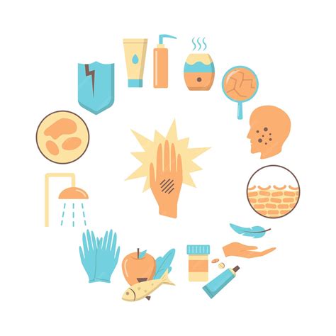 Premium Vector Eczema Symptoms And Treatment Round Banner