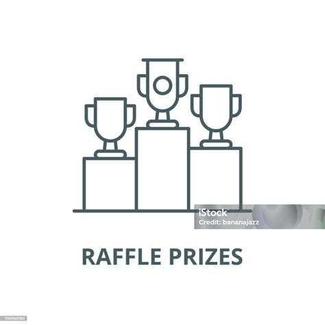 Raffle 獎勵向量線圖示 線性概念 輪廓符號 符號向量圖形及更多中獎圖片 中獎 事件 交通告票 Istock