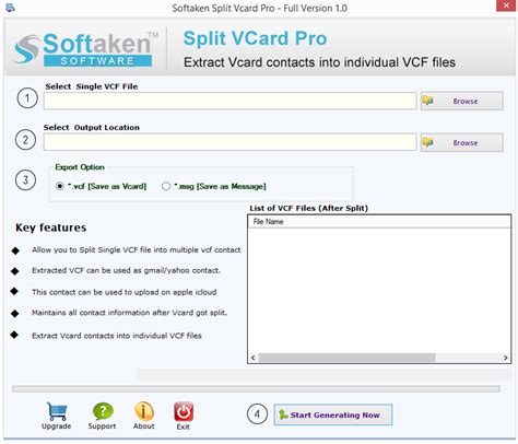 Freeware Split VCard Tool To Break VCF File Into Individual VCard Contacts