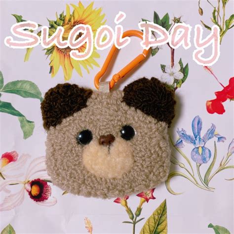 メルカリshops ハンドメイド くまさん パンチニードル キーホルダー