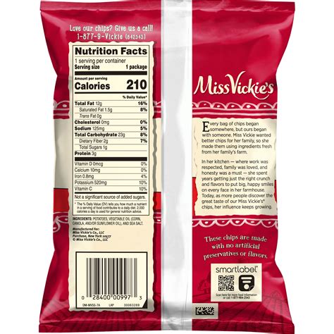 The Facts About Your Favorite Foods And Beverages U S Miss Vickies Kettle Cooked Potato