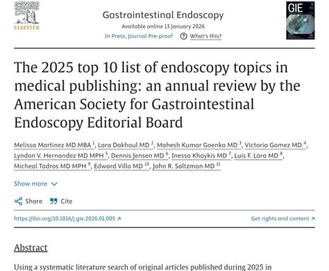 Check Out The Asge Editorial Boards Top 10 From 2025 Proud Of