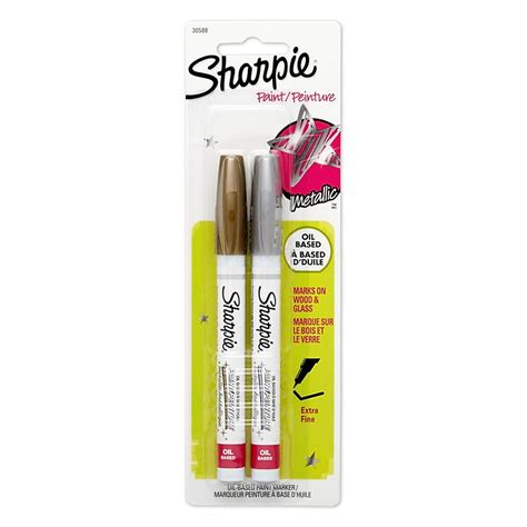Sharpie Oil Based Paint Markers Extra Fine Tip Assorted Metallic 2