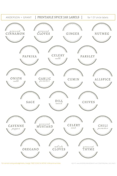 Free Printable Spice Jar Labels To Organize Your Kitchen Anderson Grant