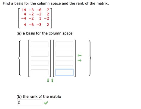 solved find a basis for the column space and the rank of the