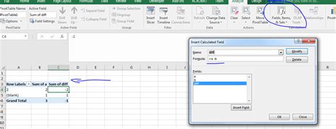 solved excel pivot table adding a custom subtraction field to pivot