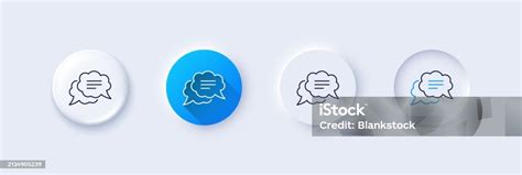 문자 메시지 줄 아이콘입니다 채팅 댓글 기호 코믹 말풍선 선 아이콘 벡터 3차원 형태에 대한 스톡 벡터 아트 및 기타 이미지