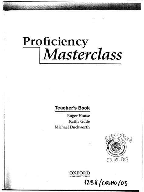 Proficiency Masterclass Teachers Book Pdf Pdf