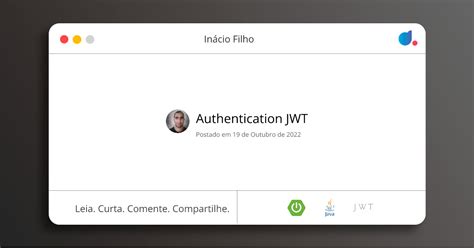 Authentication Jwt Inácio Filho Spring Boot Spring Java Jwt Dio