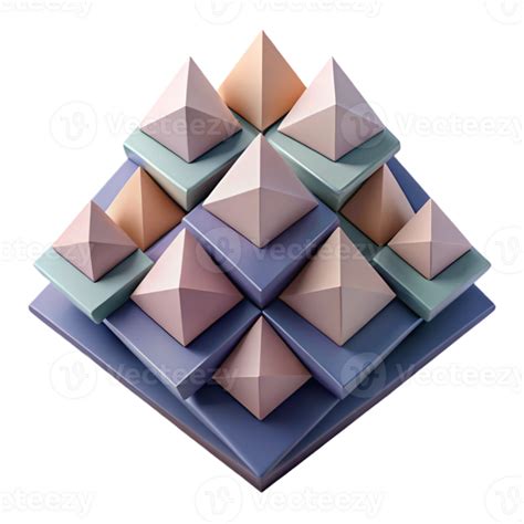 Abstract Isometric Pyramid Structure Image 55328598 Png