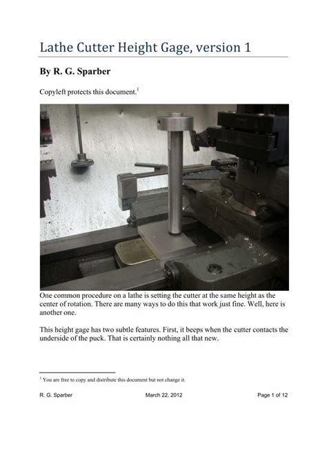 PDF Lathe Cutter Height Gage DOKUMEN TIPS