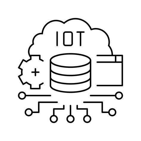 Iot Electronic Technology Line Icon Vector Illustration 19525156 Vector