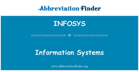Infosys Stands For Information Systems Abbreviation Finder