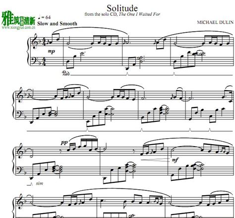 Michael Dulin Solitude钢琴谱 雅筑清新乐谱