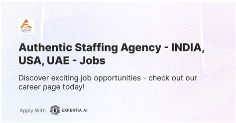 Authentic Staffing Agency India Usa Uae Career Page Jobs