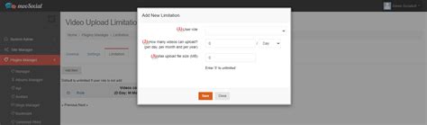 How To Configure The Video Upload Limit For Each User Role Moosocial