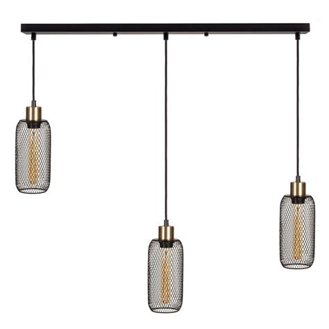 Lampa Wisząca Sufitowa Loftowa Siatka Czarna Zwis Listwa do LED x E Podłużna NNLED Sklep