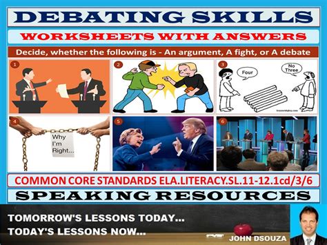 DEBATING SKILLS WORKSHEETS AND ANSWERS Teaching Resources