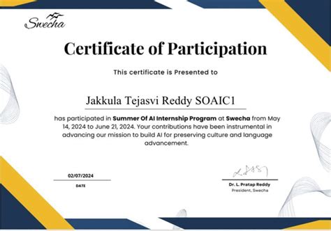 Jakkula Tejasvi Reddy On Linkedin Hi I Completed My Summer Of Ai