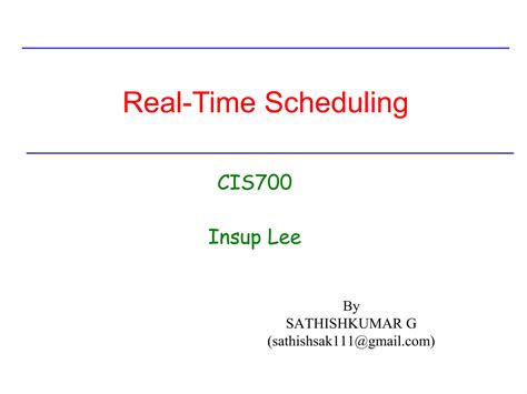 Real Time Scheduling Ppt