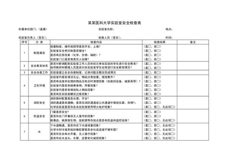高校实验室安全检查表doc下载4页安全协议果子办公