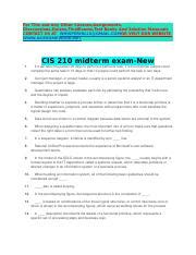 CIS 210 Midterm Exam New For This And Any Other Courses Assignments Disscussions Quizes