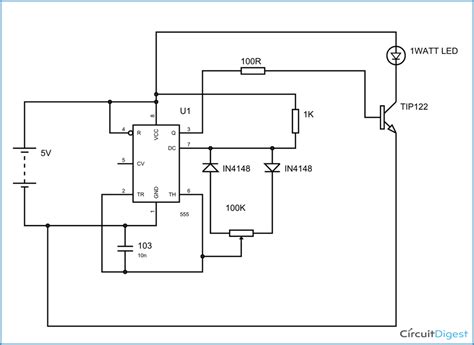 Simple Pwm Lamp Dimmer Circuit Using Ic 555 Timer 60 Off