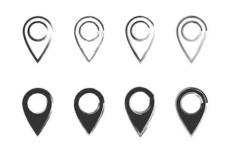 Premium Vector Hand Drawn Location Pin Icons Vector Illustration