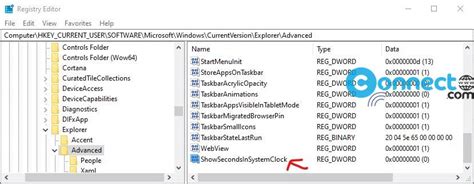 How To Show Seconds In Windows 10 Taskbar Clock CONNECTwww Com