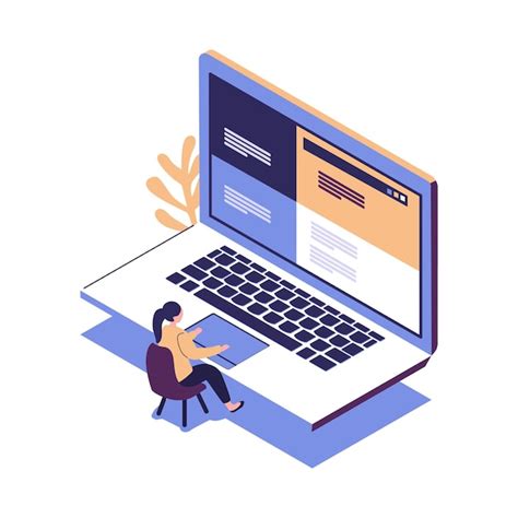 Premium Vector Young Programmers Code The Web Site On The Laptop From