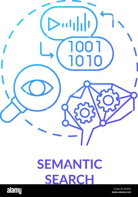 semantic search blue gradient concept icon stock vector image and art alamy