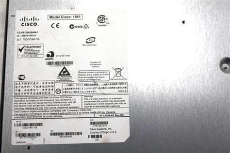 Cisco Systems 1800 Series 1840 1841 V05 Integrated Services Router