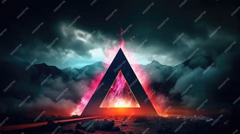 Premium Ai Image Abstract Triangle In The Clouds