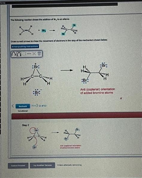 Solved The Following Reaction Shows The Addition Of Br To Chegg Com