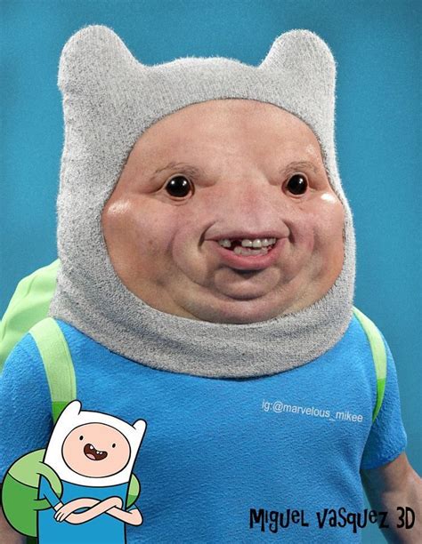 Finn Cartoonanimationreallife Finn Adventure Time Funny Realistic Cartoons Cartoons Real