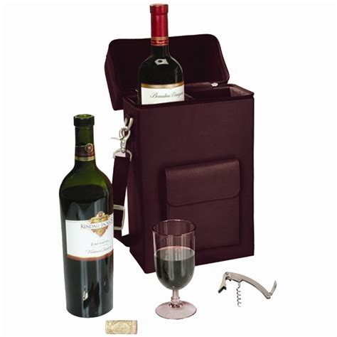Royce Leather Royce Leather Double Wine Carrying Case In Bonded Leather
