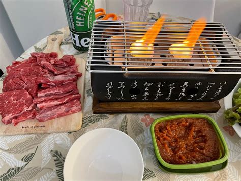 제품 후기 이마트 코코 직사각 화로 그릴세트 가정용 미니화로로 집에서 소고기 구워먹기 네이버 블로그