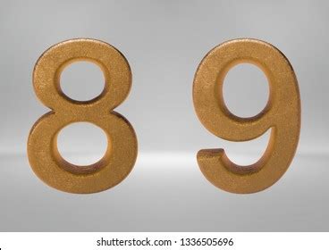 3d Rendering Gold Alphabet Letters Numbers Stock Illustration