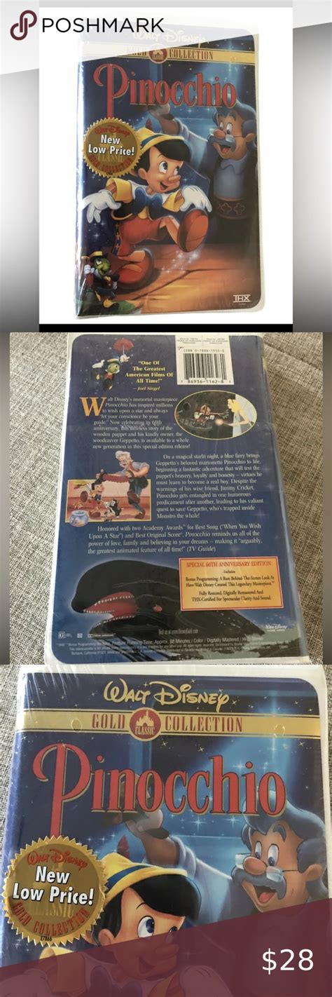 Pinocchio Sealed Vhs 60th Anniversary Walt Disney Gold Collection