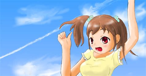 オリジナル おんなのこと空 ですけのようなひとのイラスト Pixiv