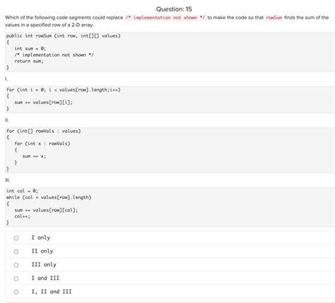 Solved Question 11 Consider The Following Incomplete Chegg