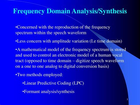 PPT Frequency Domain Analysis Synthesis PowerPoint Presentation Free Download ID 6125111