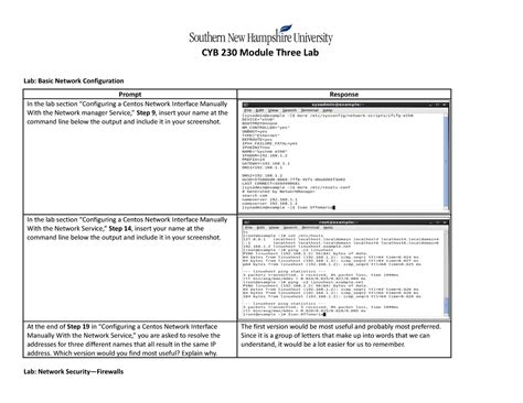 CYB Lab Ivan Offemaria CYB Module Three Lab Lab Basic Network Configuration